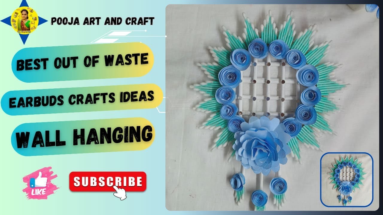 Earbuds Craft Ideas | Best Out of Waste | Wall hanging craft | Home ...