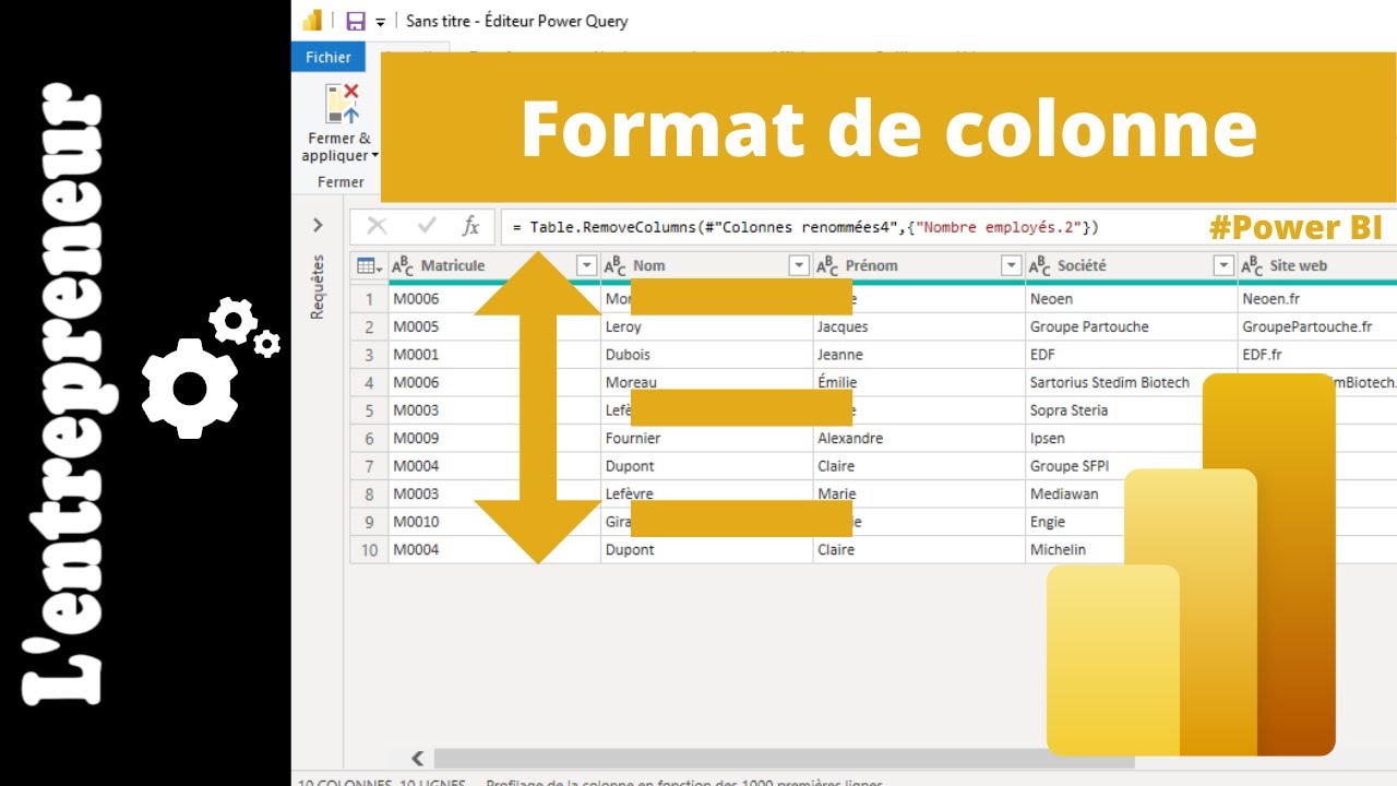 FORMAT de colonne sur POWER BI - YouTube