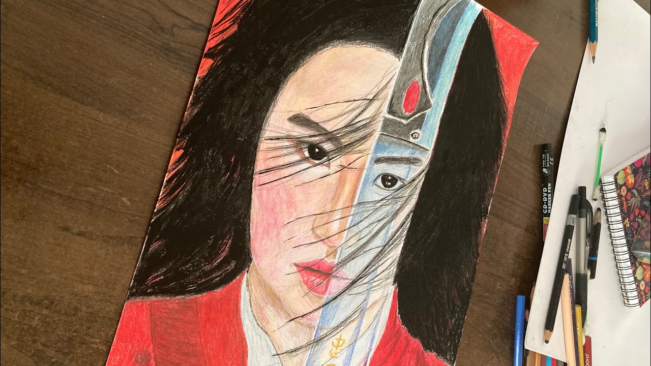 Color pencil drawing | Mulan | - YouTube