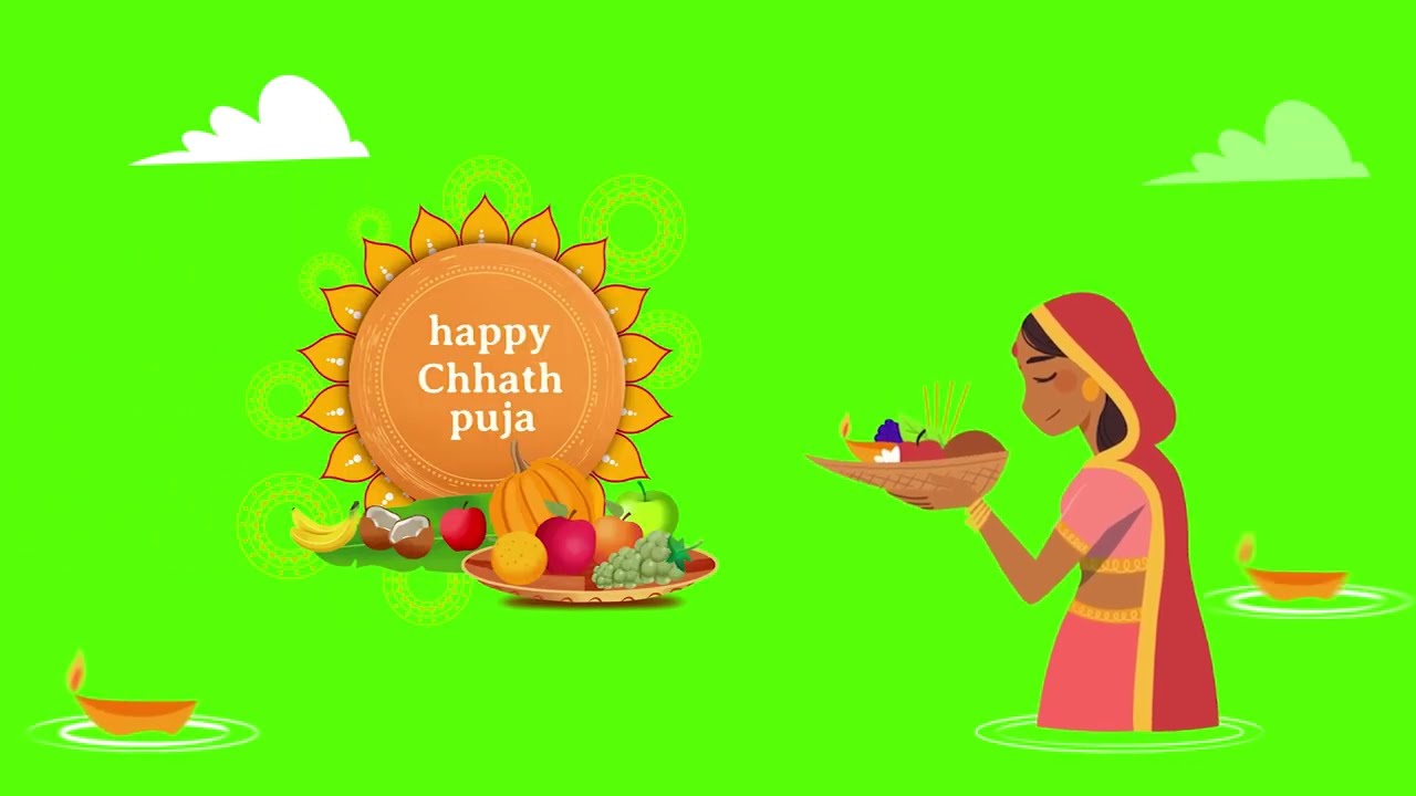 Happy Chhath Puja Animation free Green Screen I Latest video I Green ...