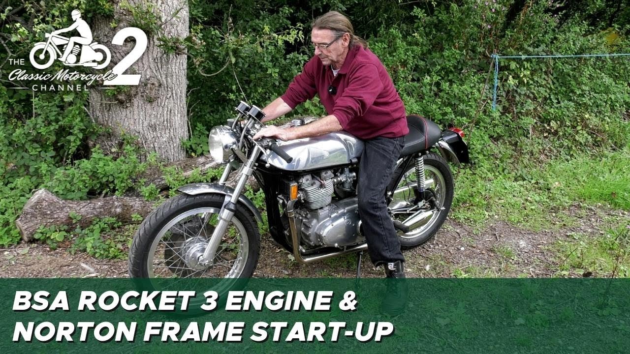 (NorBSA) BSA Rocket 3 engine & Norton frame start-up - BestMotoSport