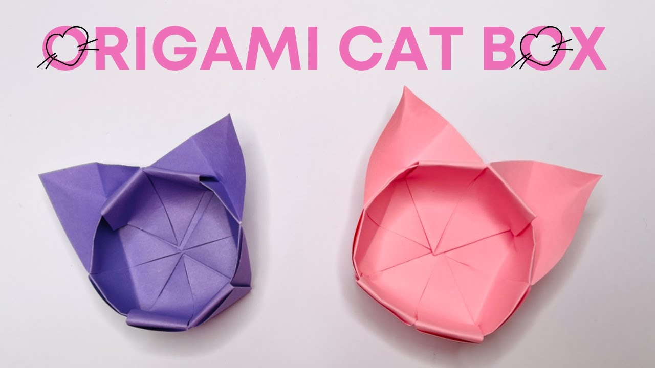 Easy Origami Cat Box - YouTube