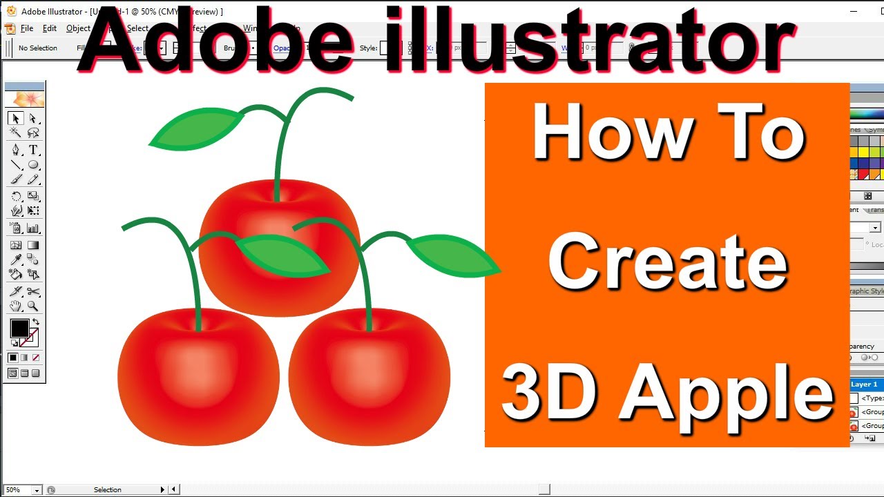 How To Create Apple in illustrator || 3D Apple in illustrator | How To ...