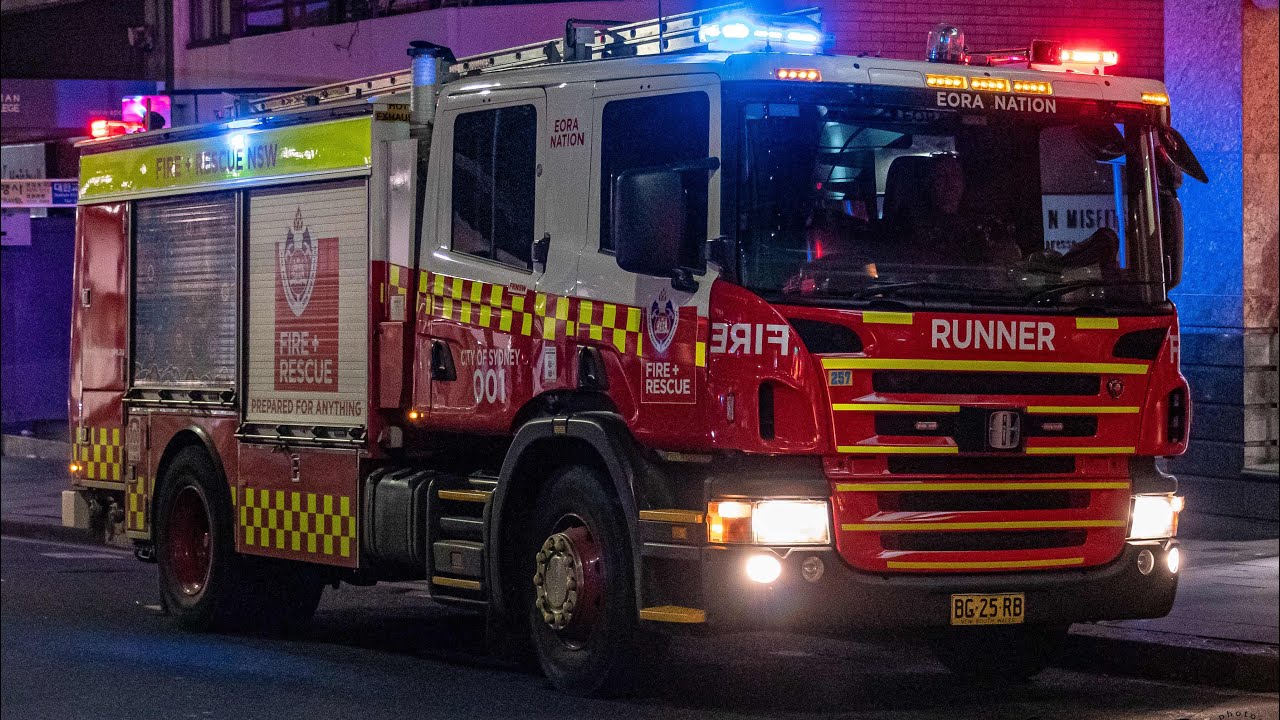 Fire and Rescue NSW Runner 001 City of Sydney turnout with new livery ...