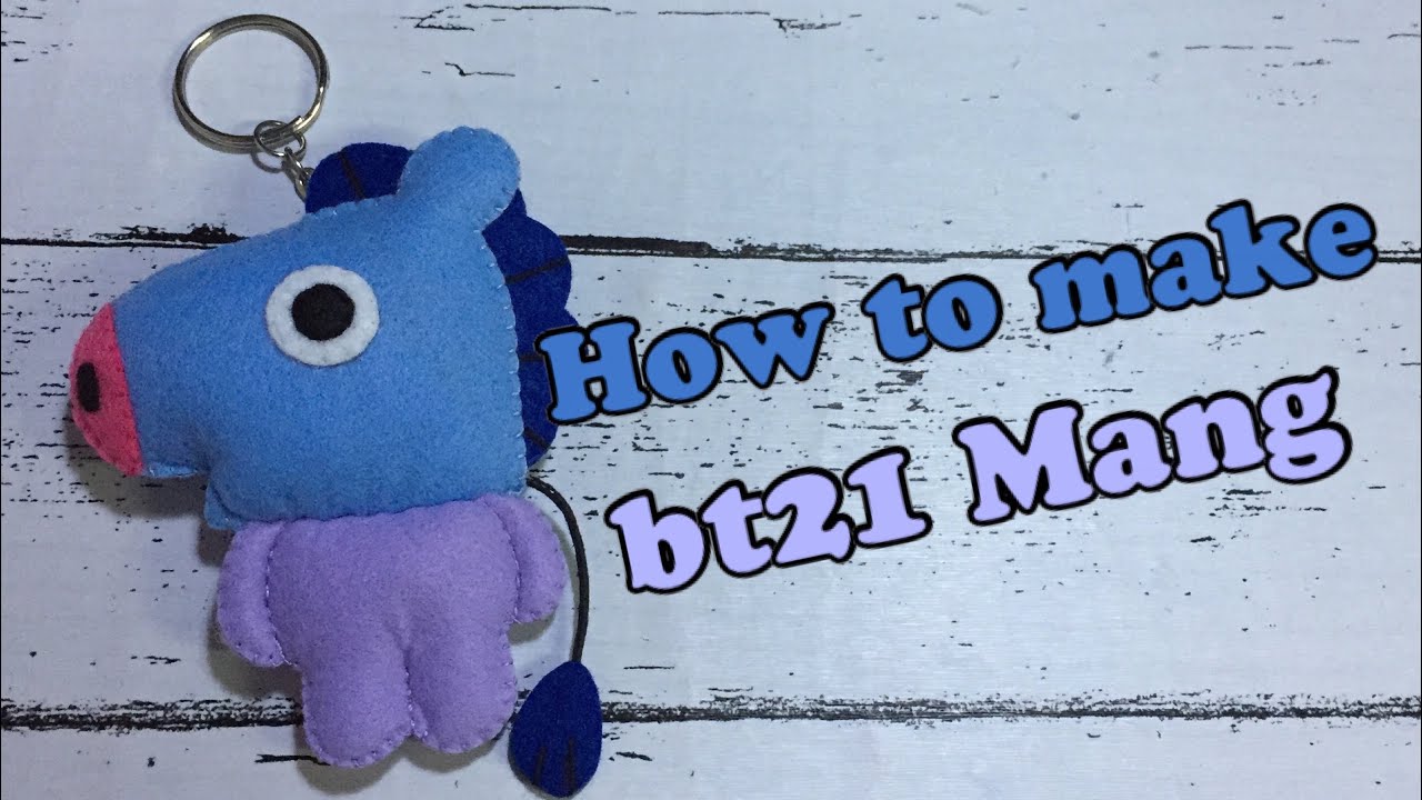 How to make bt21 Mang | Plushie keychain | BTS | BT21 Mang | felt craft ...