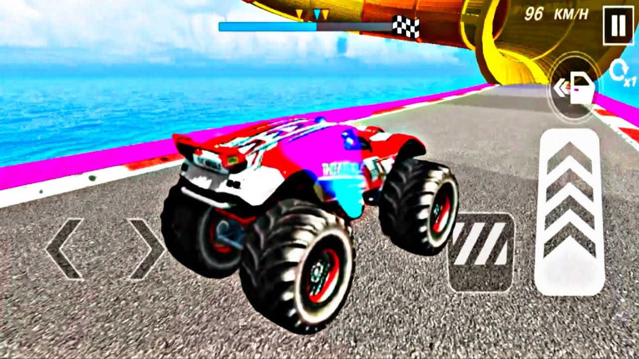 Monster Truck Mega Ramp Extreme Racing - Impossible GT Car Stunts ...