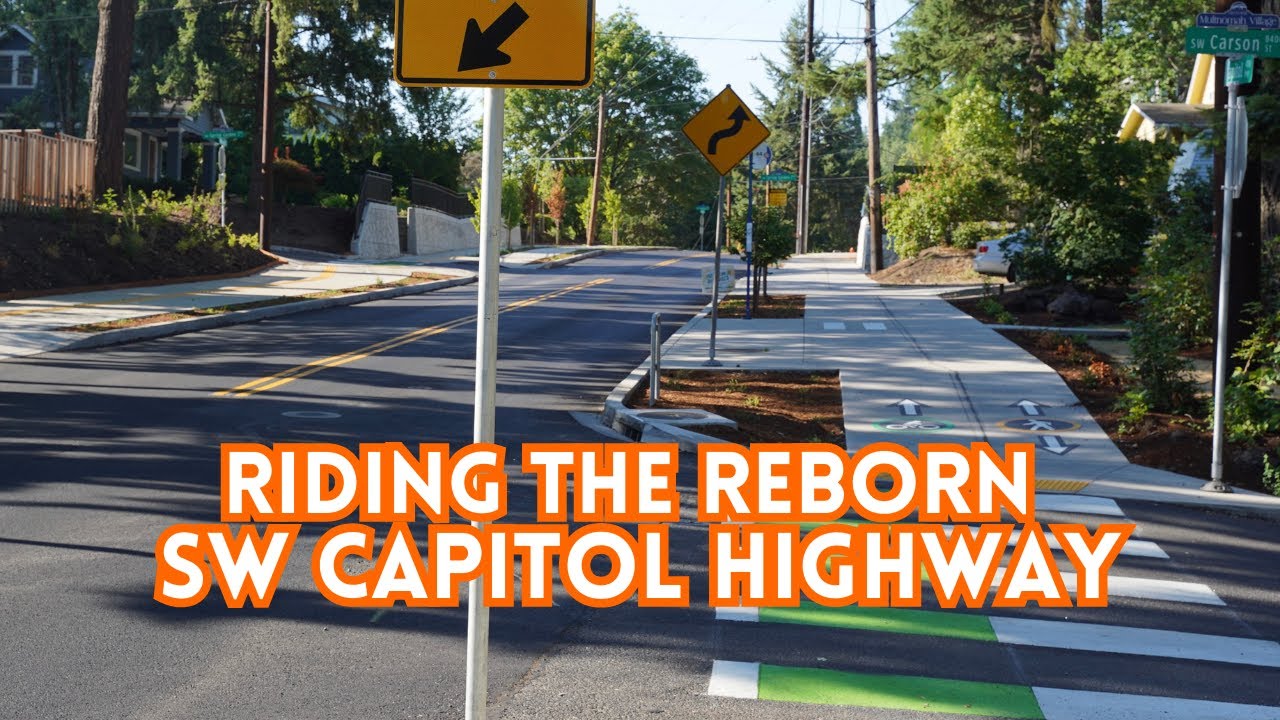 Ride Along on New Bikeway on SW Capitol Highway - YouTube