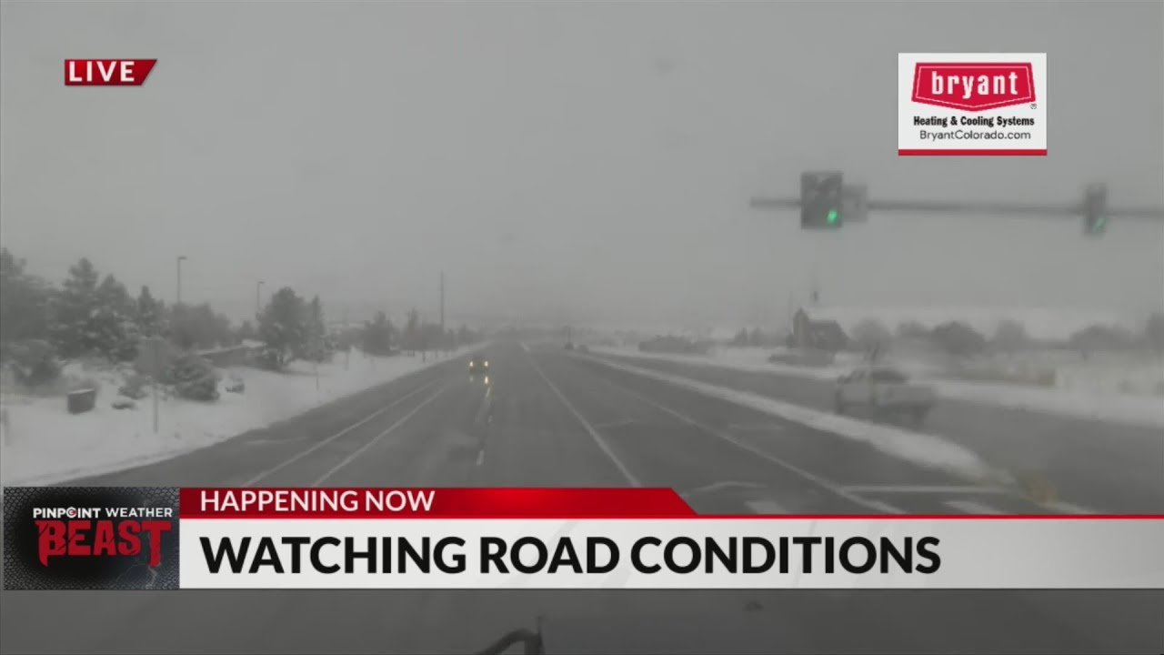 Snow beginning to fall in Douglas County - YouTube