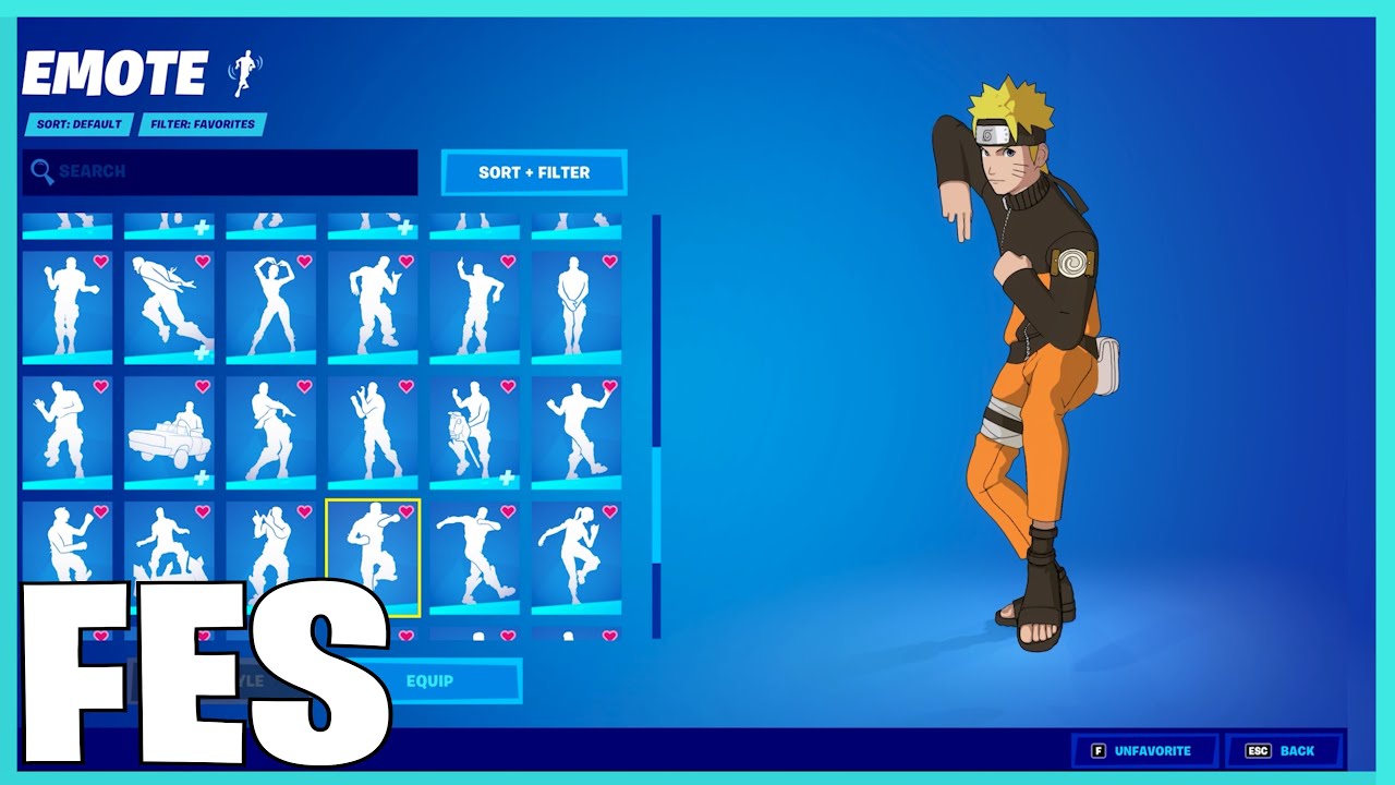 Fortnite Naruto Uzumaki Skin With all my Fortnite Dances & Emotes ...