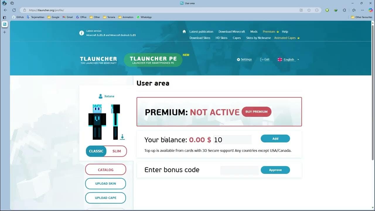 How to Minecraf TLauncher change skin - YouTube