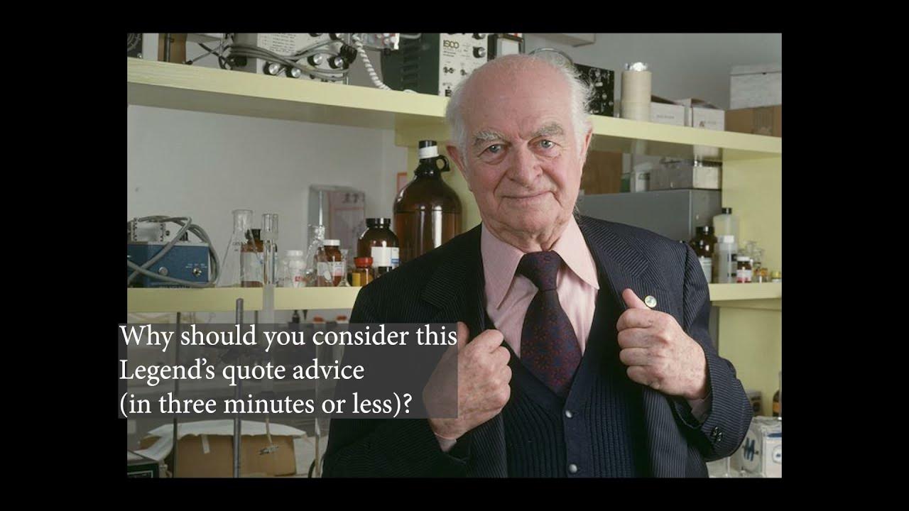 Nobel Prize Winning Scientist Linus Pauling Success Quote on Good Ideas ...