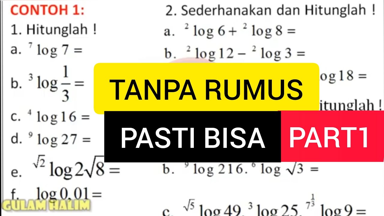 Cara cepat belajar Logaritma Part 1 - YouTube