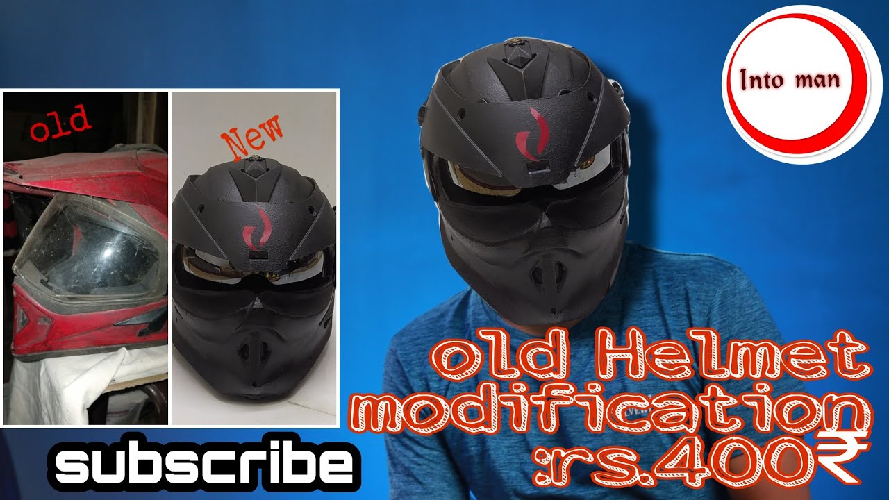 top best modified helmet#vega #old Helmet modification @Rs400#RESTOR HELMET MALAYALAM PREDATOR ...