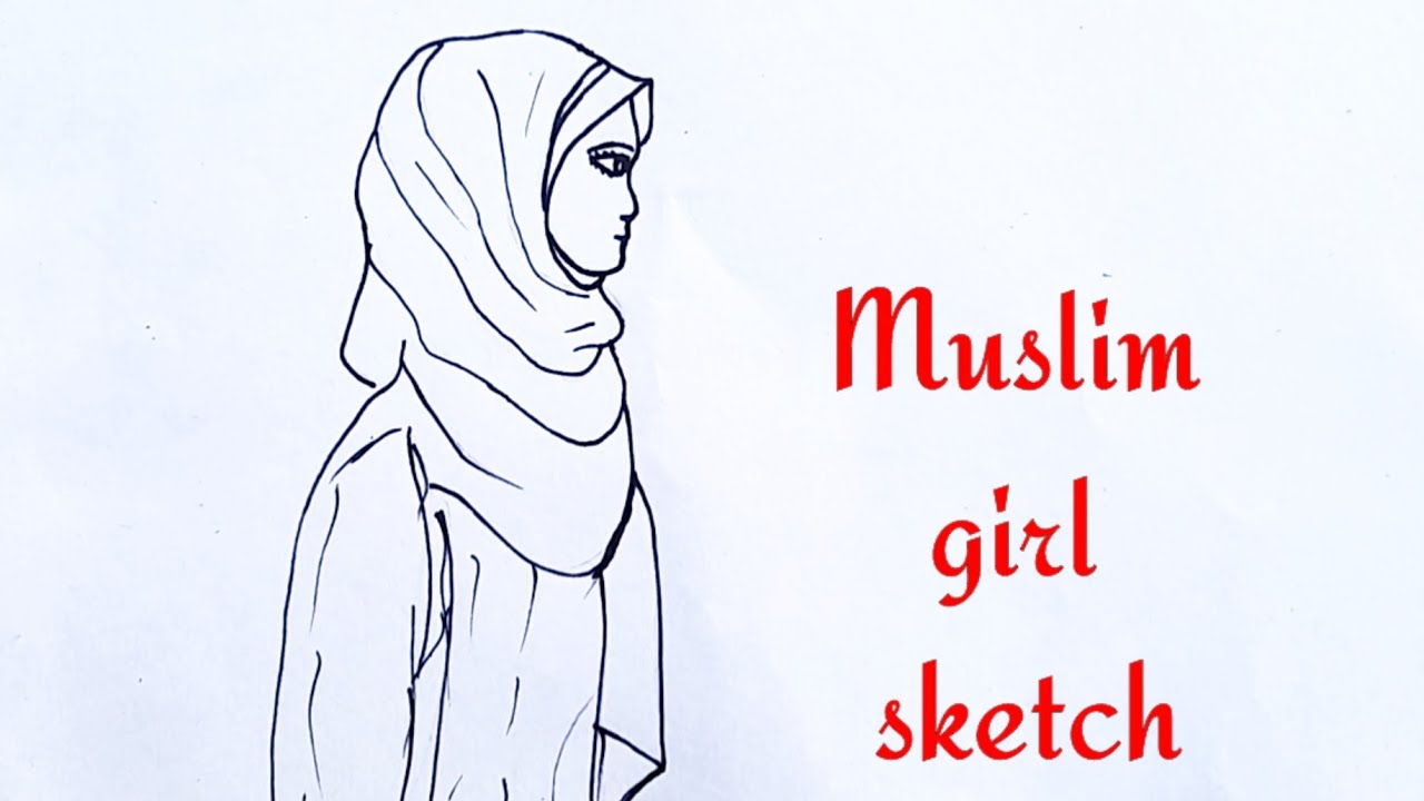 muslim girl sketch step by step | muslim girl sketch drawing | How to ...