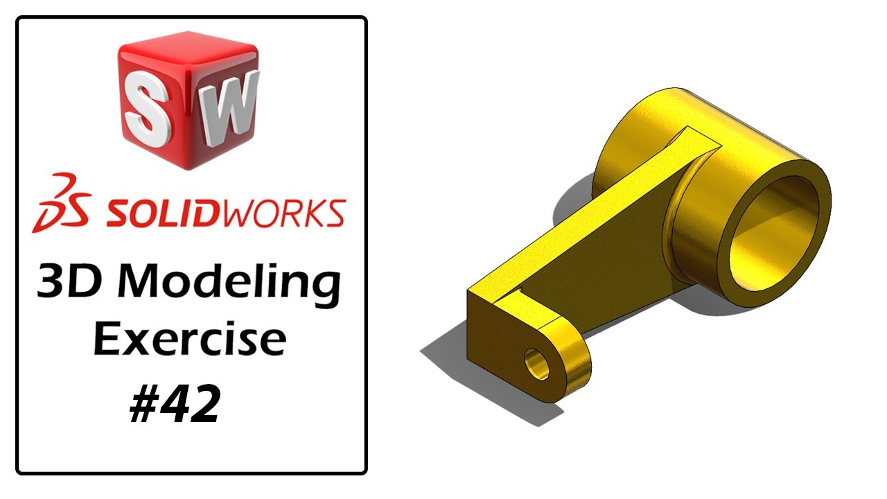 SolidWorks Tutorial For Beginners | Part Modeling Exercise - 42 - YouTube