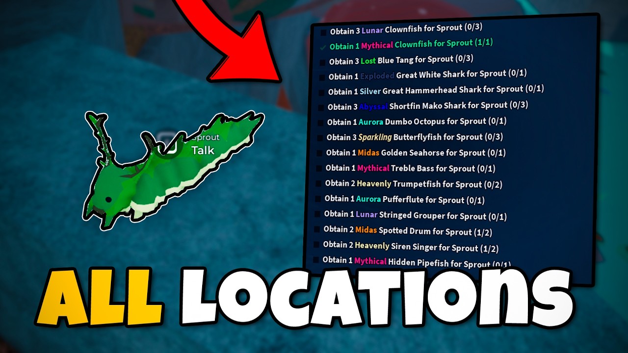 ALL FISH LOCATIONS & TIPS FOR *SPROUT QUEST* in FISCH! (Roblox) - YouTube