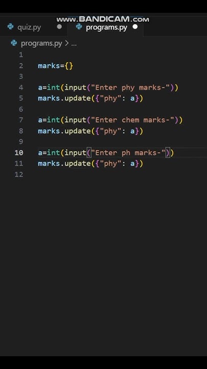 WAP to Input marks of three subject and store them in a dictionary. - YouTube