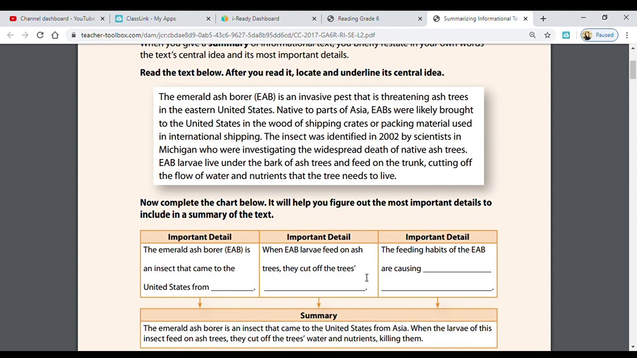 RI2- Summarizing Informational Texts 3-23-2020 - YouTube