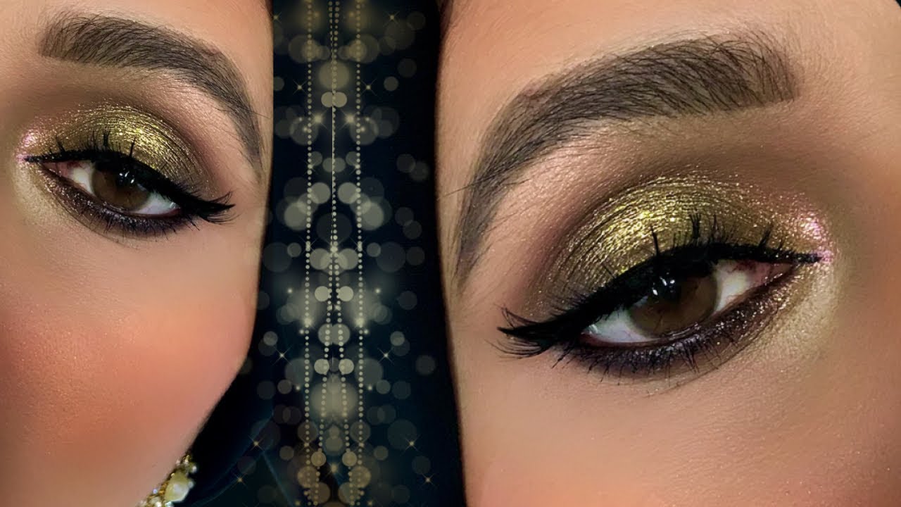 GOLD SMOKY EYE for Beginners | Bridal, party makeup tutorial - YouTube