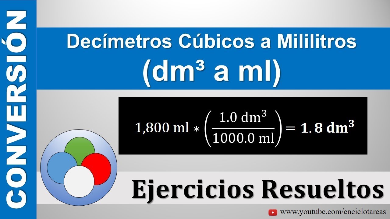 Mililitros A Dec metros C bicos ml A Dm3 Muy Sencillo YouTube
