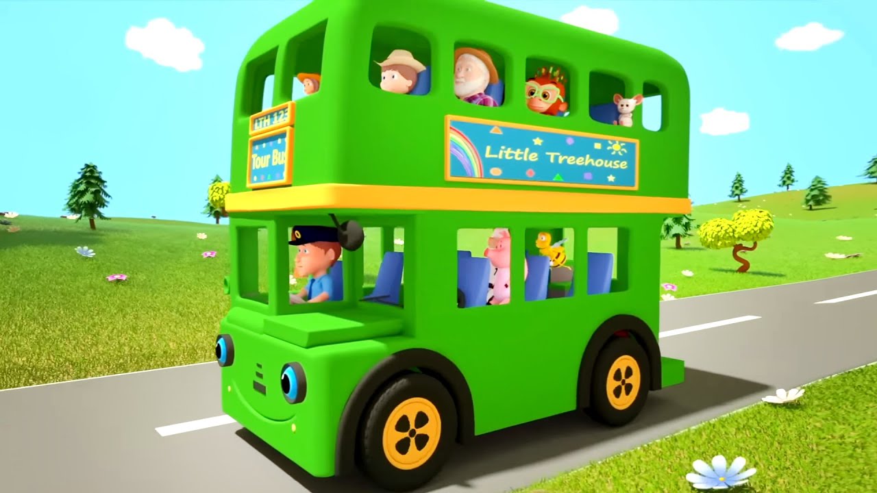 Wheels On The Bus Go Round And Round, Nursery Rhymes and Vehicle Songs ...