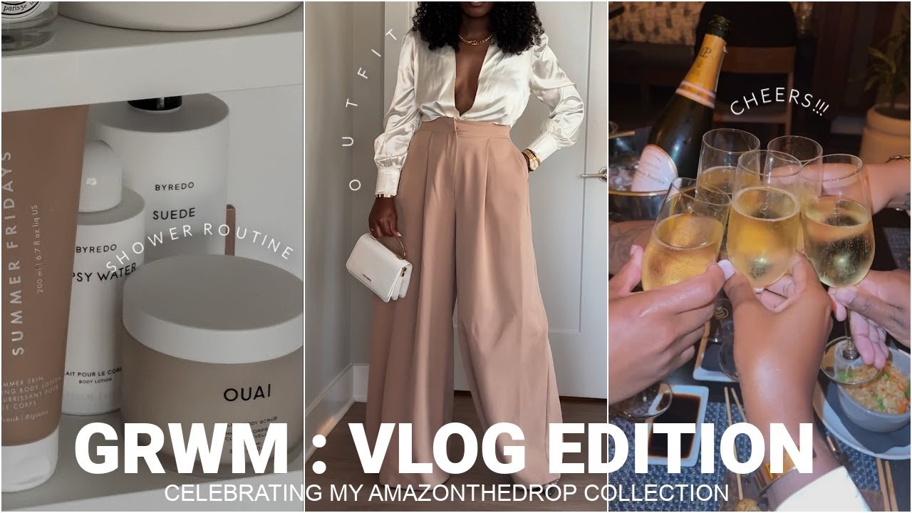 GRWM: SHOWER + MAKEUP + OUTFIT+ MORE | VLOG EDITION | AMAZON THE DROP ...