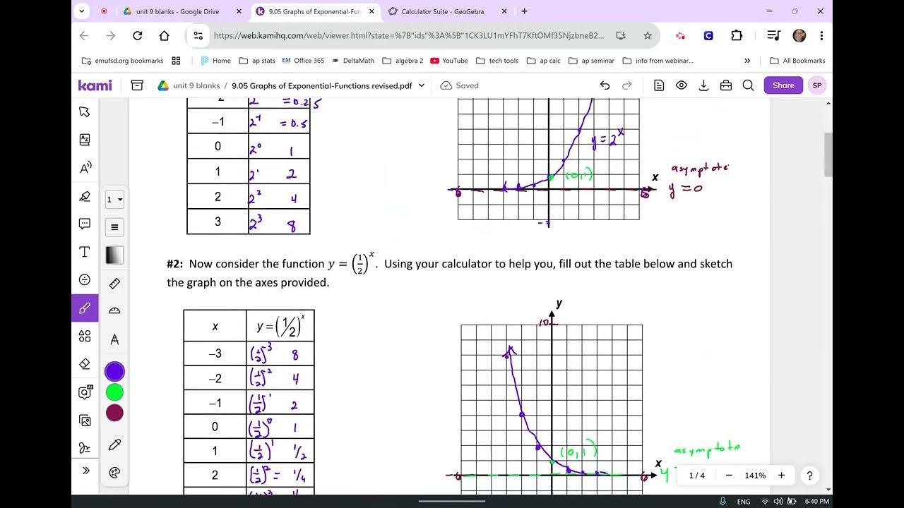 A2 9 05 Graphing exponential functions - YouTube