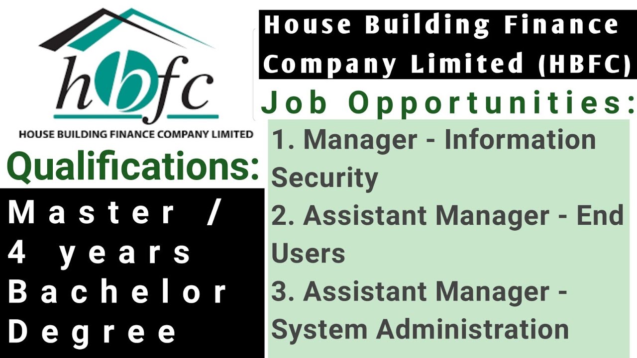 House Building Finance Company Limited Jobs 2020 -HBFC Jobs 2020 ...