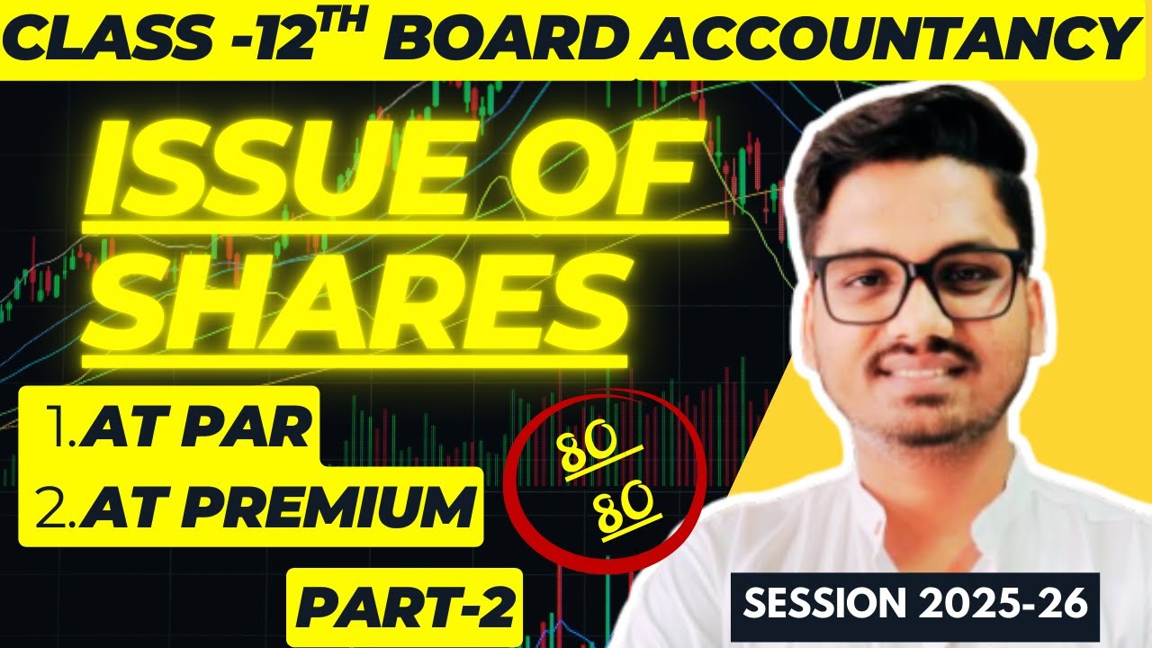 Issue of Shares at Par & at Premium | Class 12 Accountancy Chapter 6 ...