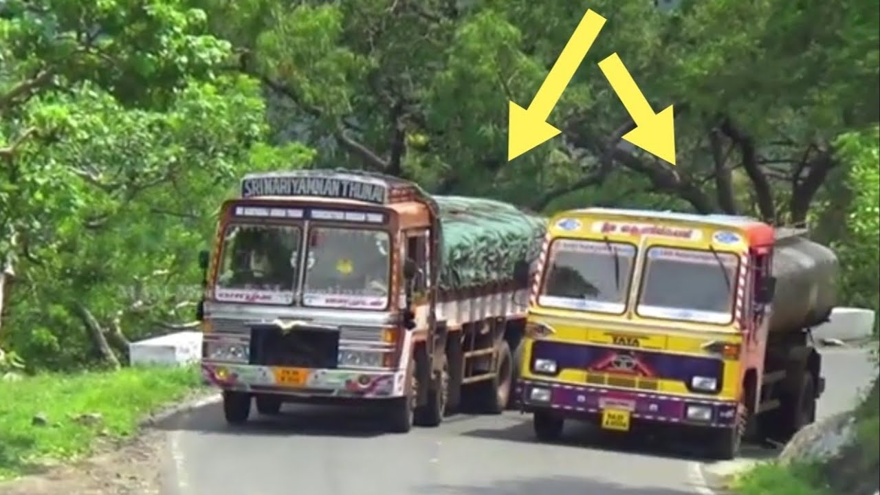 Tata vs ashok Leyland | overtaking fully loaded Ashok leyland tanker ...