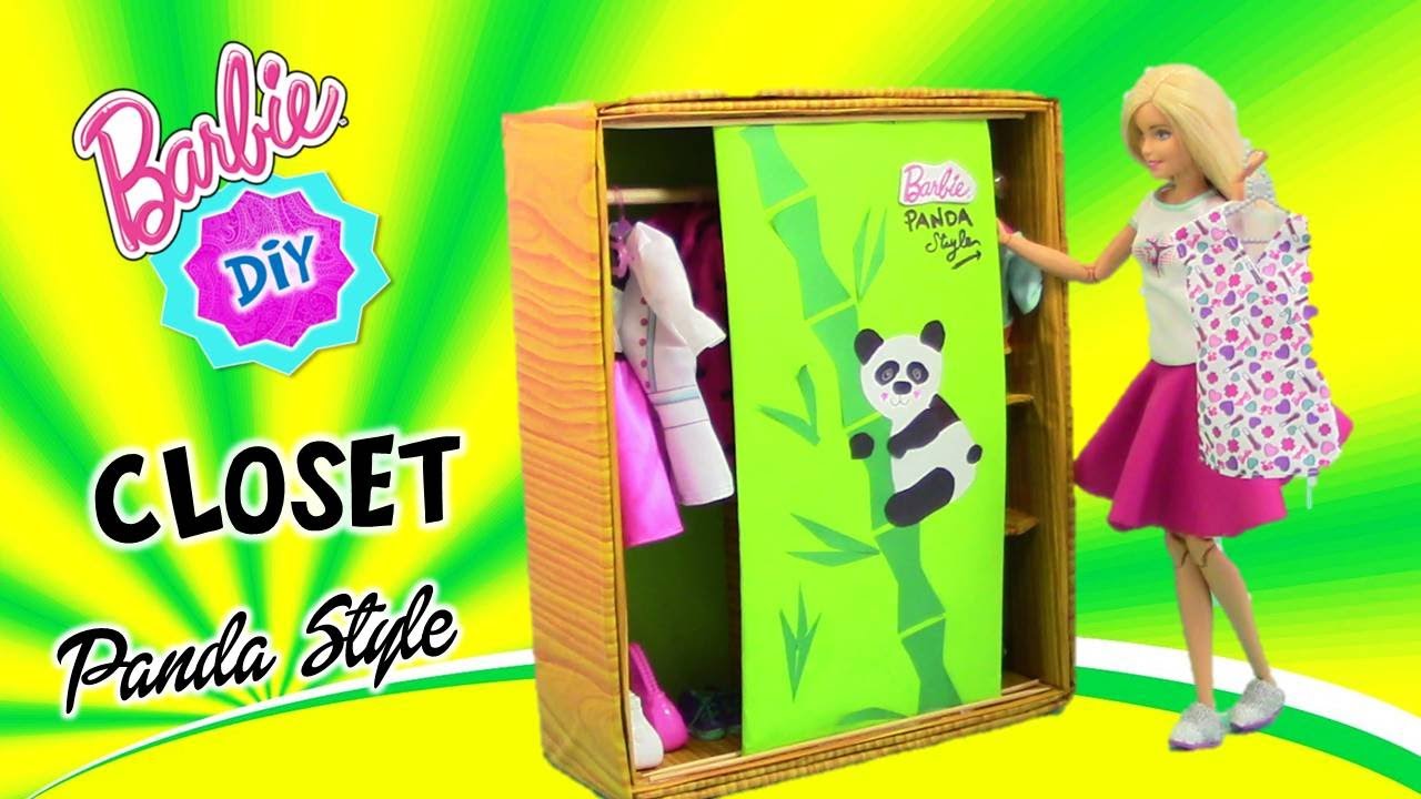🐼 How to make a CLOSET for barbie dolls PANDA style with cardboard ...