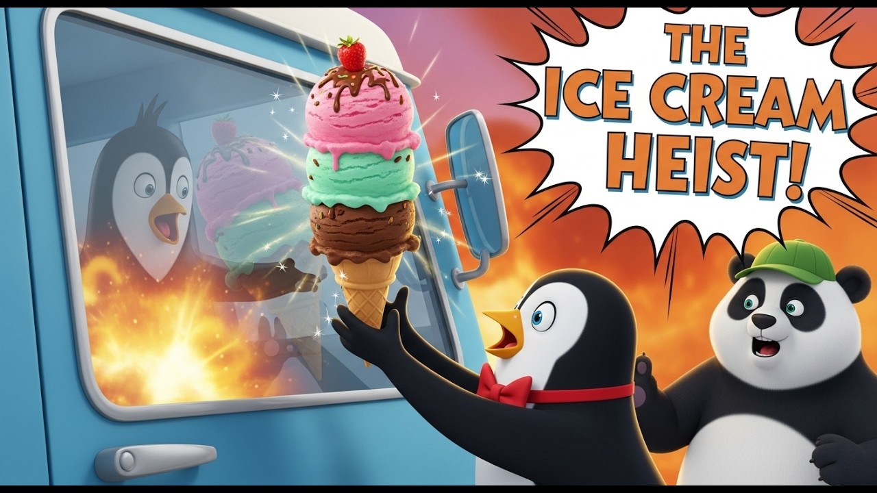 The Great Ice Cream Mission! 🍦🐧🐼 Hilarious Panda & Penguin Adventure ...