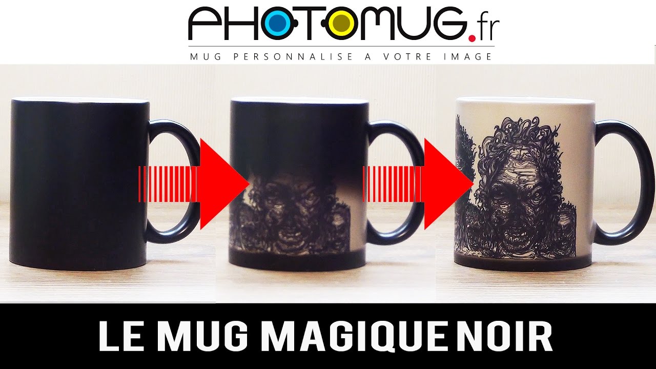 Mug Magique Noir réagissant à la chaleur (à personnaliser sur photomug ...