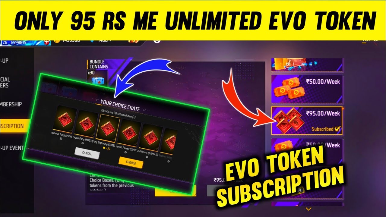 Free Fire New Evo Token Subscription ! New Subscription Update Free ...