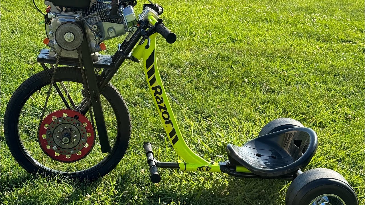 First ride on the FWD drift trike project - YouTube