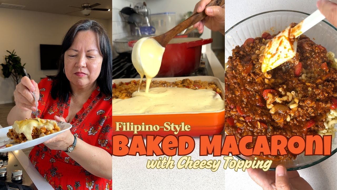 Filipino Baked Macaroni with Sweet Style Meat Sauce and Cheesy Topping ...