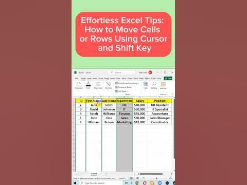 Effortless Excel Tips: How to Move Cells or Rows Using Cursor and Shift ...