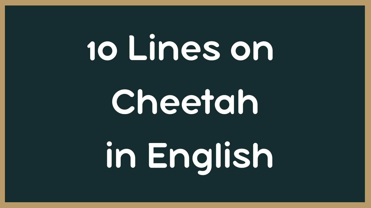 Write an Essay on Cheetah in English || Cheetah Essay 10 Lines - YouTube