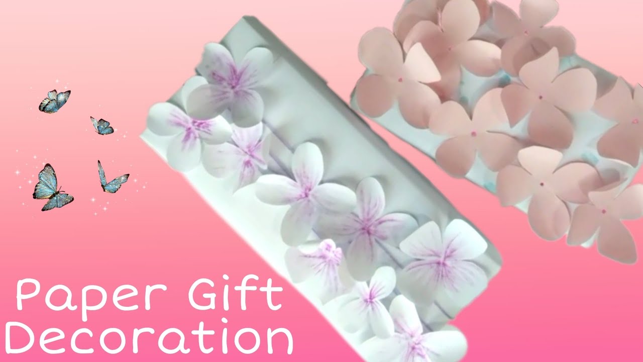 A4 PAPER GIFT DECORATION | GIFT WRAPPING IDEAS | PAPER FLOWER | PAPER ...