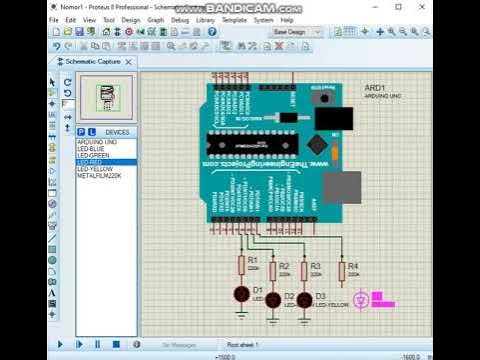 3 LED Menyala Bergantian Dari Kiri Ke Kanan #Proteus #Arduino - YouTube