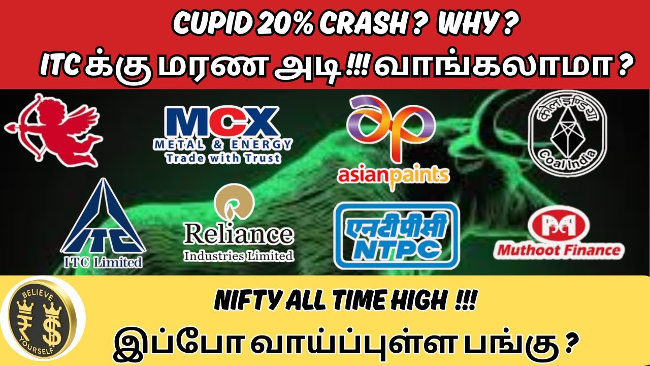 CUPID 20% CRASH ? | ITC மீண்டும் DOWN!!! | Coal India | NTPC | RELIANCE ...