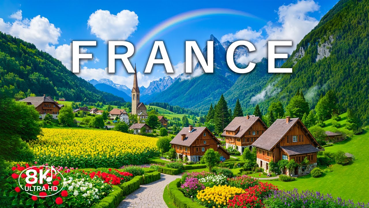 Beautiful France 8K | Relaxing Piano with Lavender Fields, French Alps ...