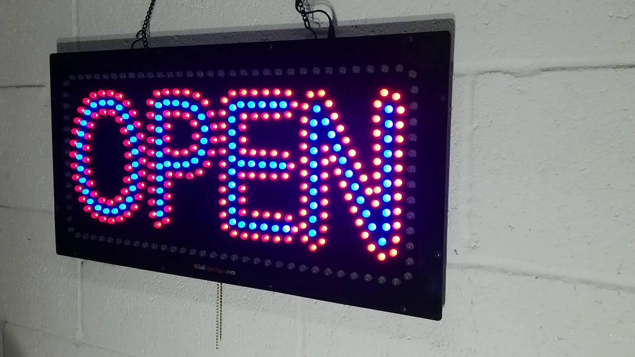 12x24 Led Open Sign - 3 Line - Green Red Blue - 1838 - www ...