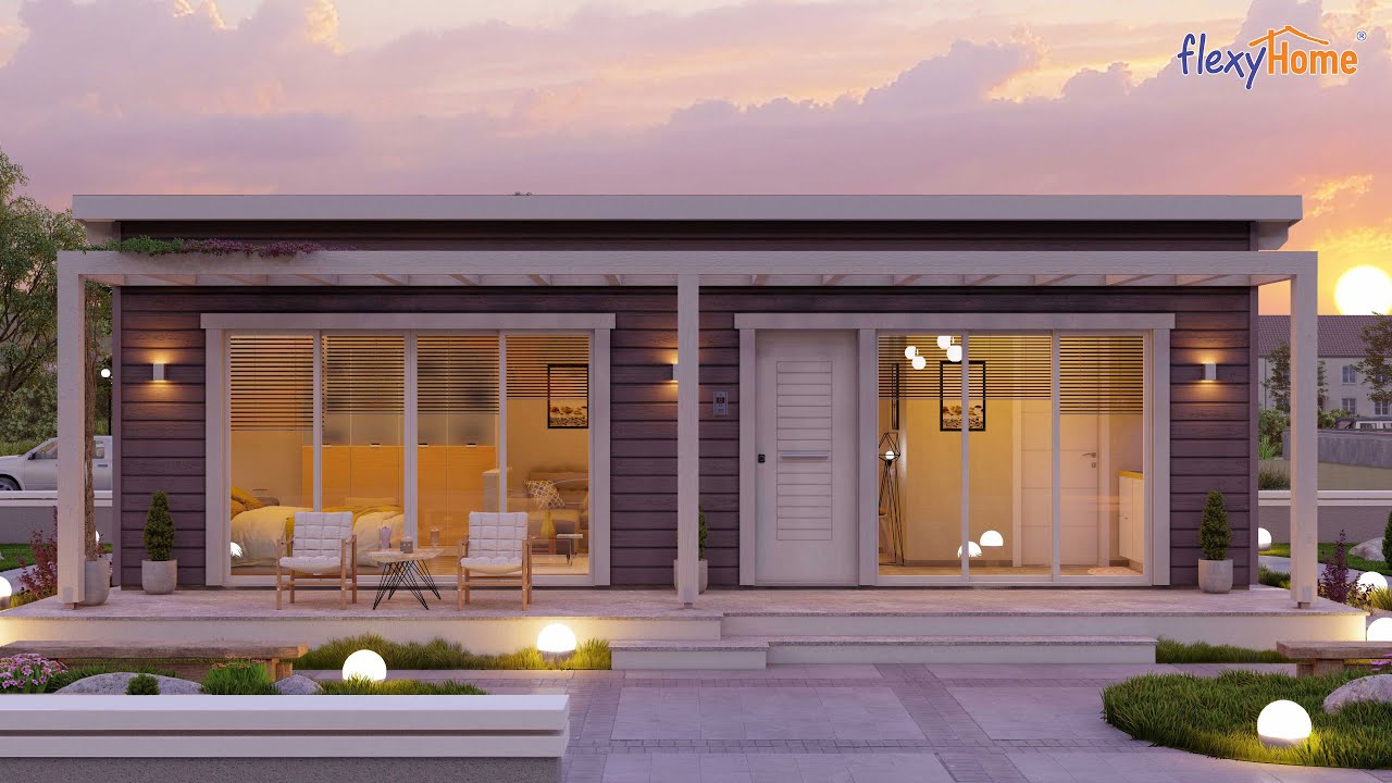 Kofinas prefabricated houses flexyhome series IF-34 - YouTube