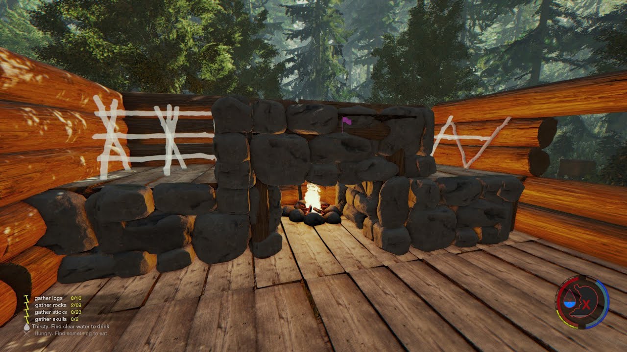 The Forest (Building Custom Fire Places) Part Two - YouTube