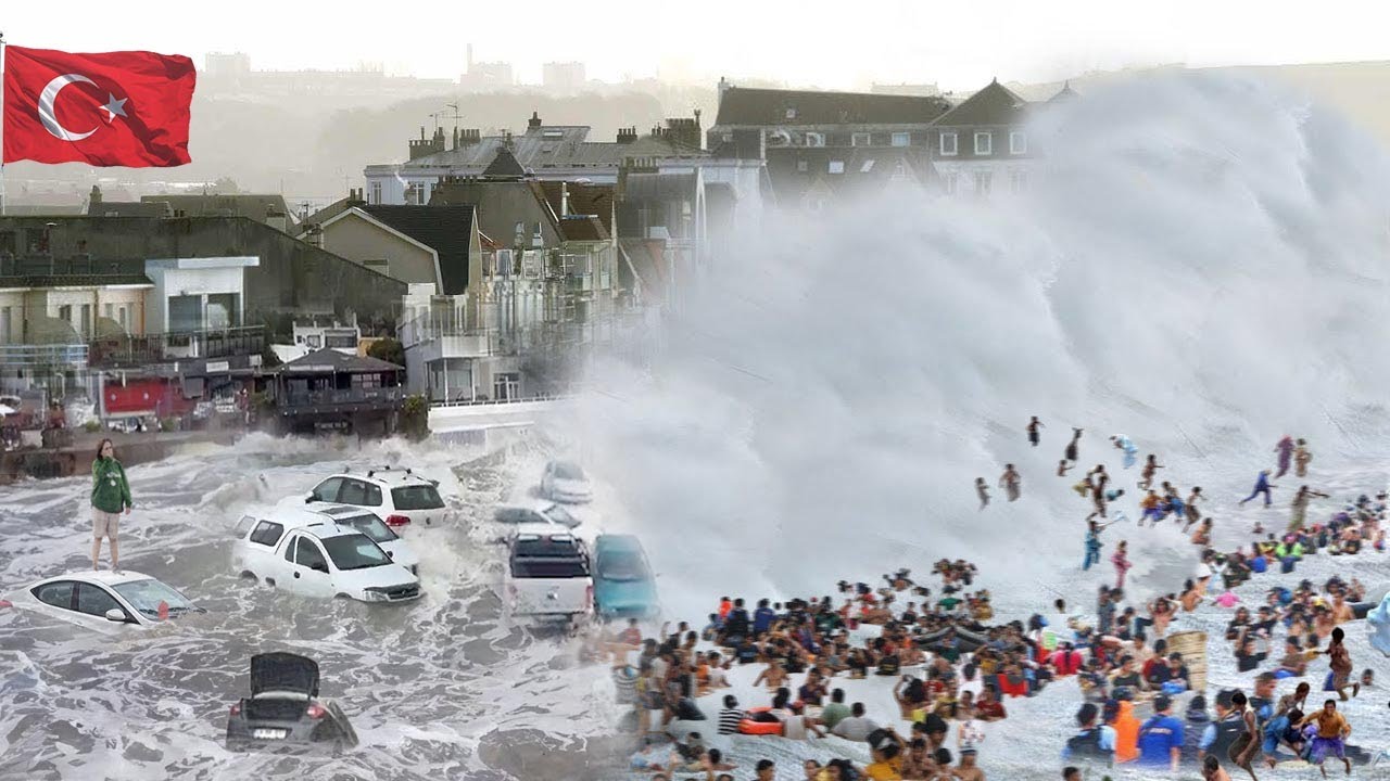 Turkey is Battered AGAIN! Huge waves (15 meter high) tsunami and floods ...
