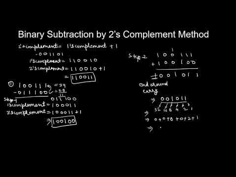 Binary Subtraction using 2's Complement - YouTube
