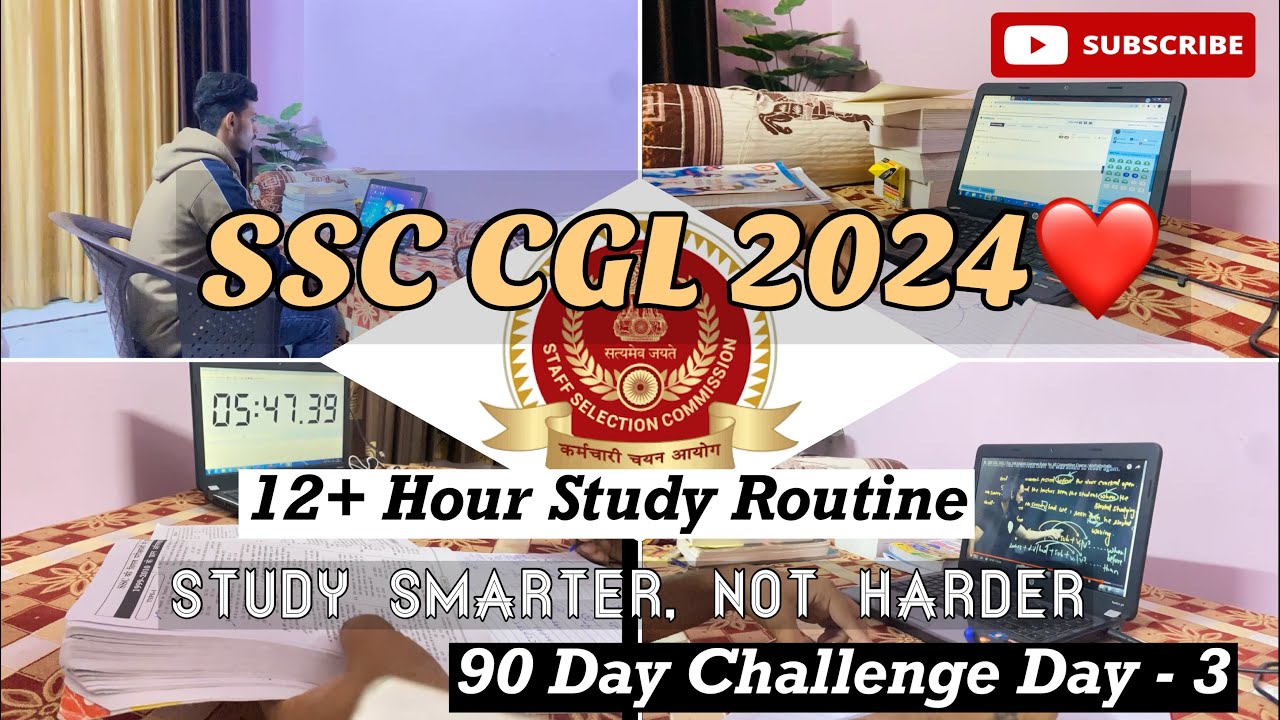 SSC STUDY VLOG ️ || SSC CGL 2024😍 || 12+ HOUR STUDY ROUTINE 🫡 || # ...