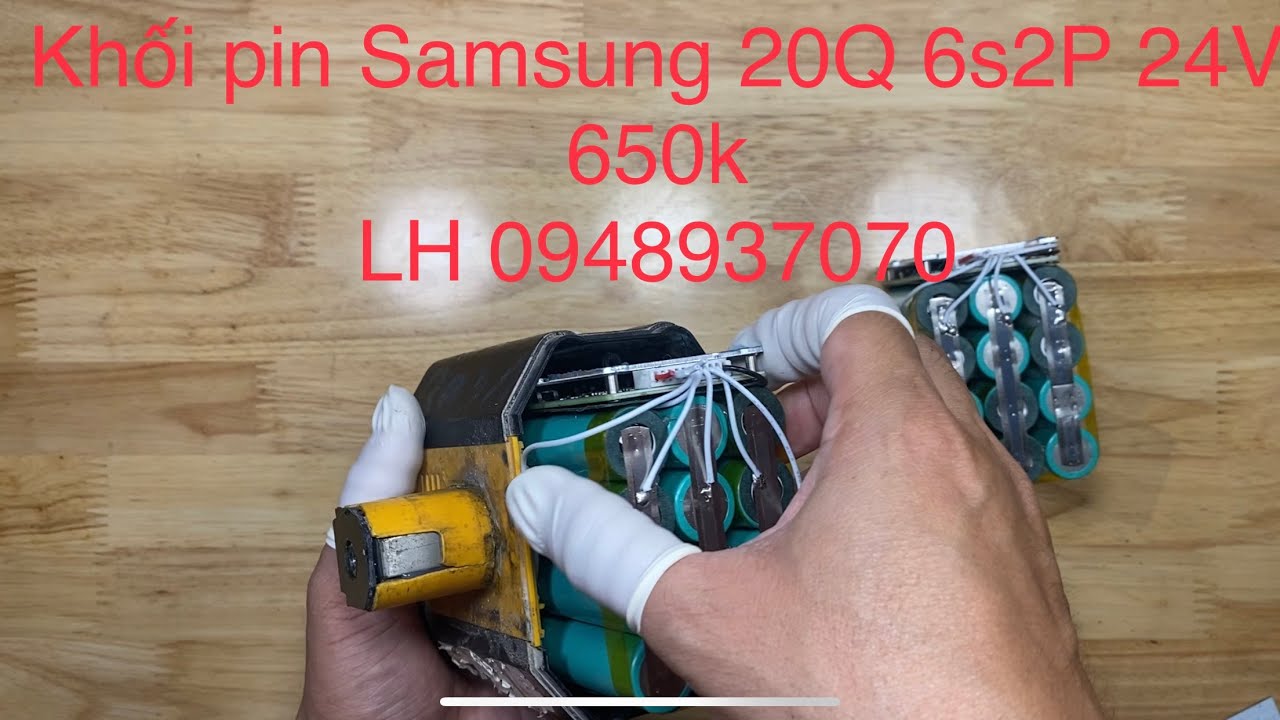 Khối pin 6s2P (12cell) dùng cho betong hệ 24v- cell Samsung 20Q - YouTube