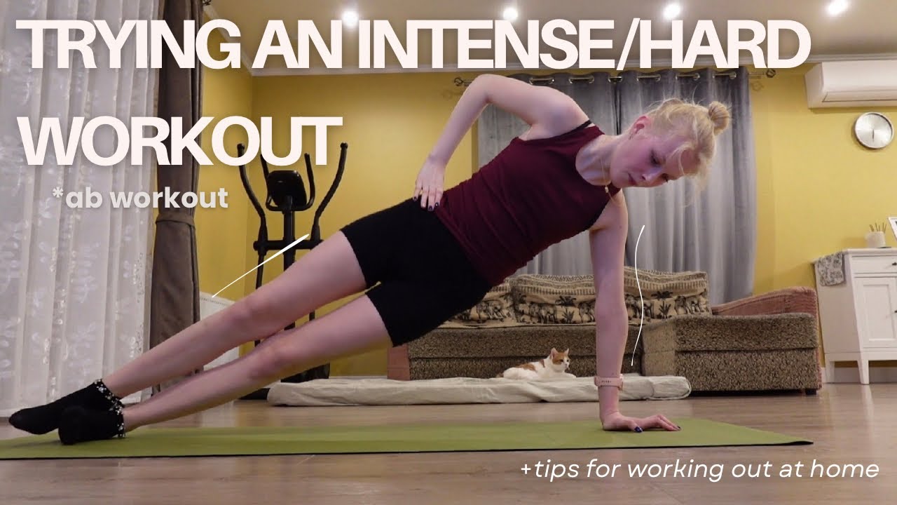 Trying an intense/hard workout | +tips for working out at home - YouTube